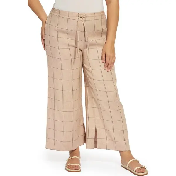 Lyssé Nixie Drawstring Wide Leg Pants - Isla Check