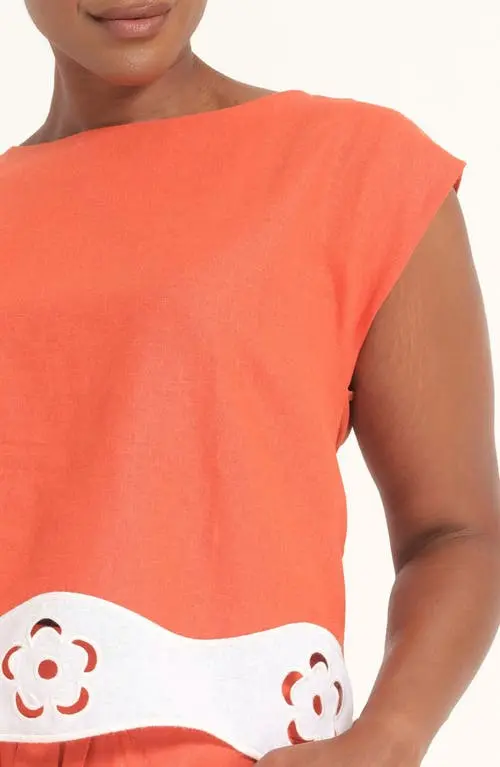 ESTELLE Kaia Colorblock Embroidered Top
