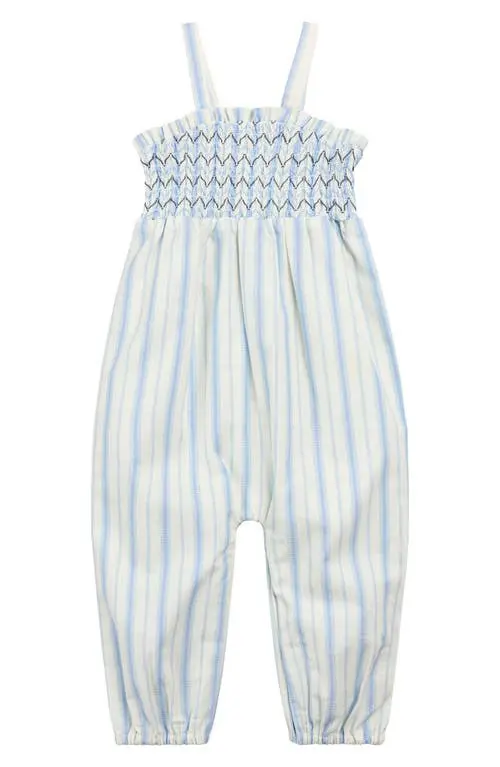 MILES Organic Cotton Smocked Bodice Jumpsuit - Off White