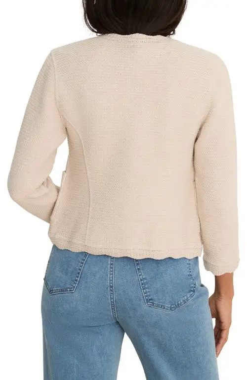 NIC+ZOE Scallop Trim Mixed Media Jacket