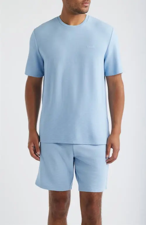 BOSS Rib Modal T-shirt & Pajama Shorts Set - Light Blue