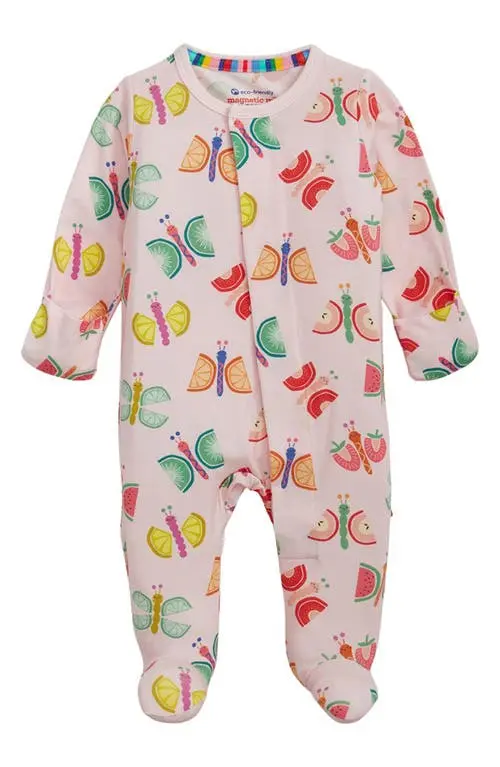 MAGNETIC ME Footie With Fruit Fly Print - Pink