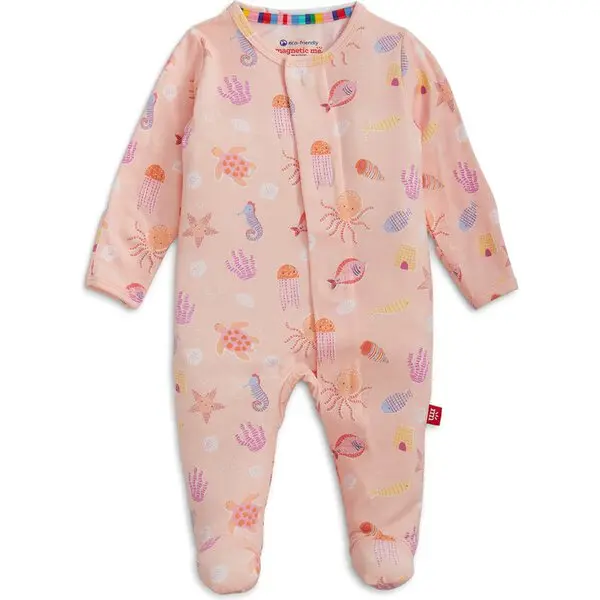MAGNETIC ME Deep Chic" Footie With Magnetic Closures - Pink