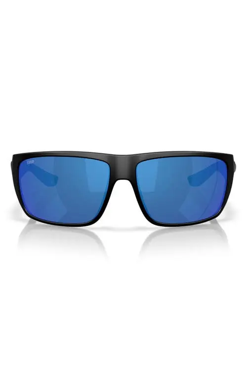 COSTA DEL MAR Fly Line 64mm Sunglasses - Matte Black/blue Mirror