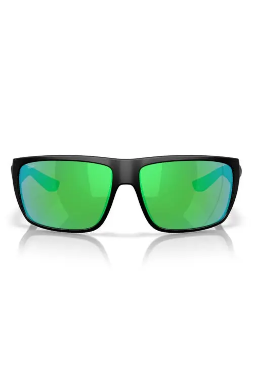 COSTA DEL MAR Fly Line 64mm Sunglasses - Matte Black/green