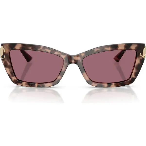 JIMMY CHOO Cat Eye Sunglasses - Pink Havana/violet