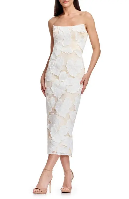Dress The Population Cosette Strapless Lace Corset Cocktail Dress