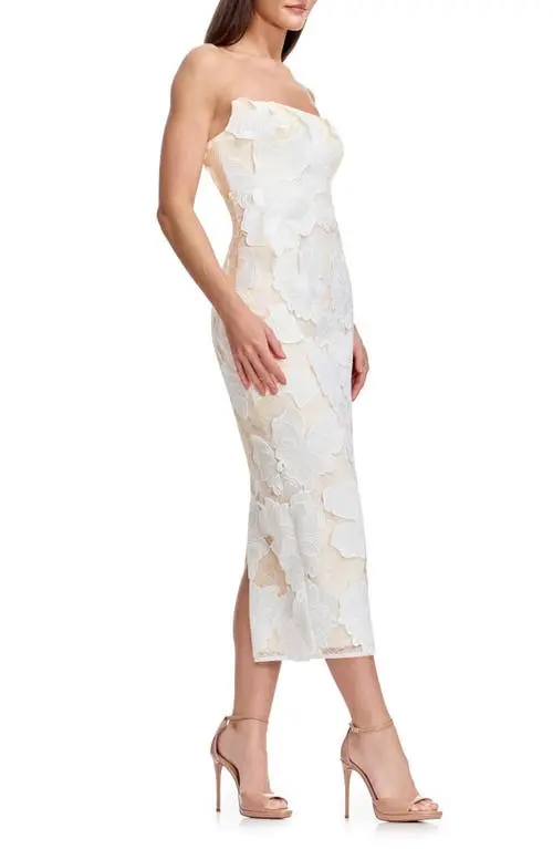 Dress The Population Cosette Strapless Lace Corset Cocktail Dress
