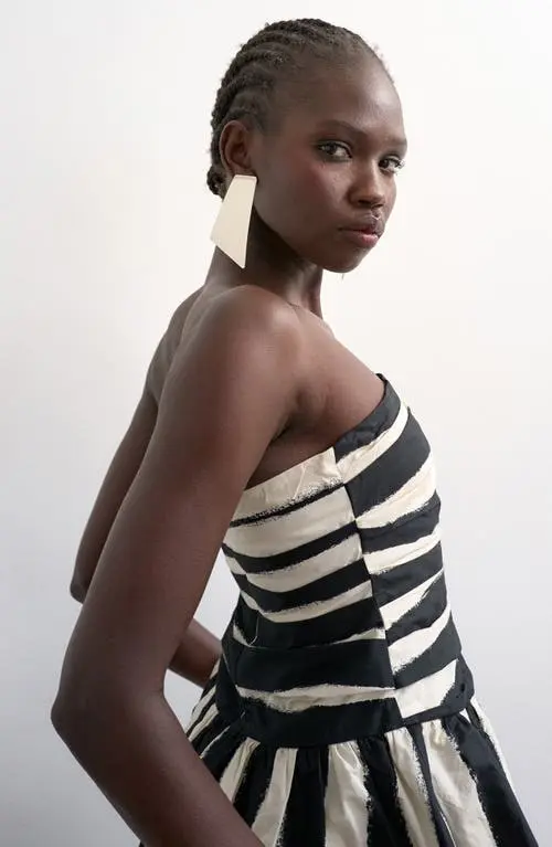 Topshop Strapless Gathered Peplum Top