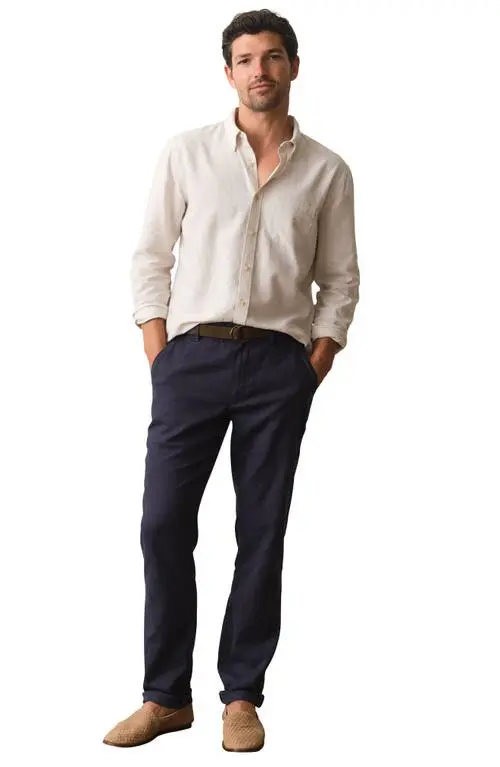 Marine Layer Saturday Flat Front Hemp Blend Chinos - Navy