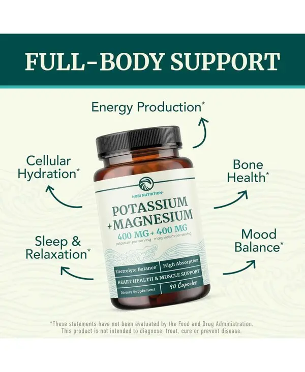 NOBI NUTRITION Potassium Magnesium Capsules