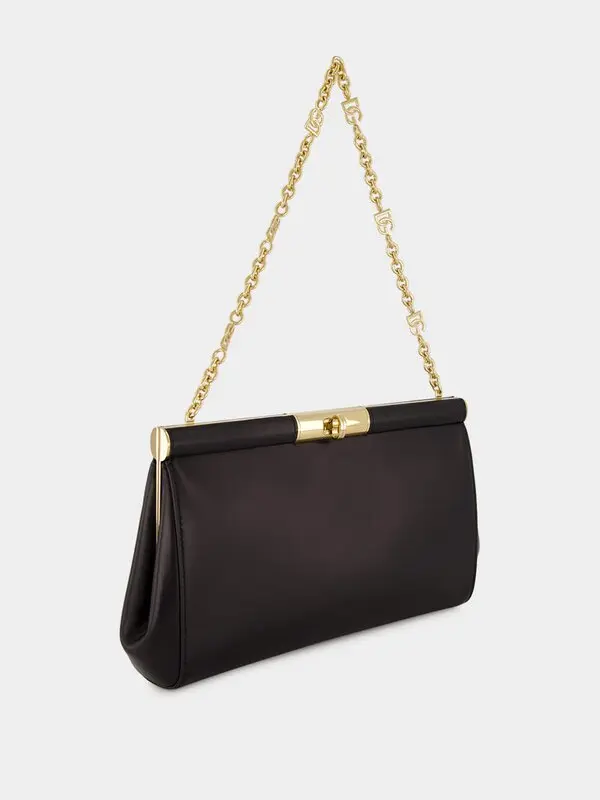 Dolce & Gabbana Large Marlene Leather Shoulder Bag With Chain Strap - Black