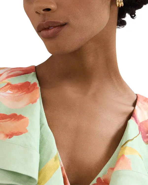 PHASE EIGHT Matilda Floral Wrap Midi Dress - Green
