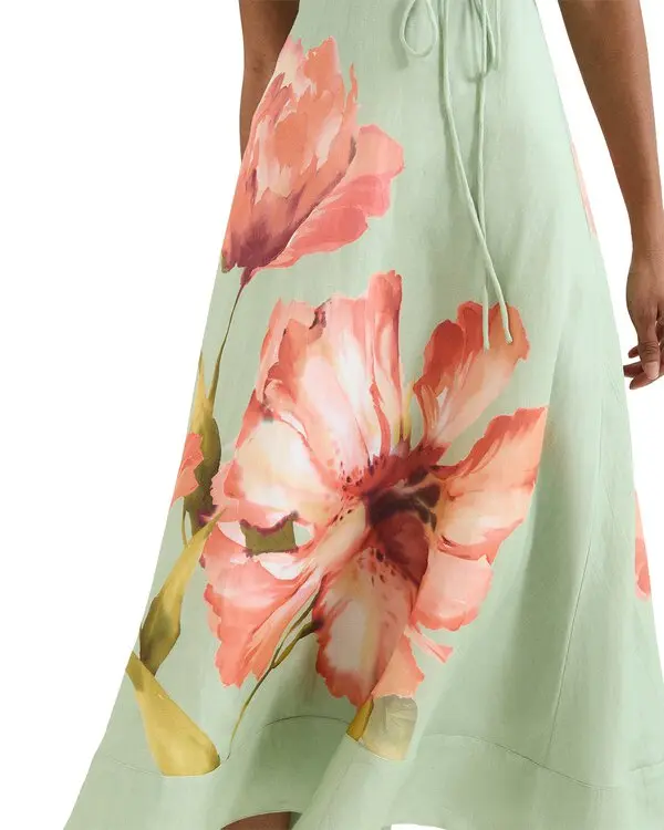 PHASE EIGHT Matilda Floral Wrap Midi Dress - Green
