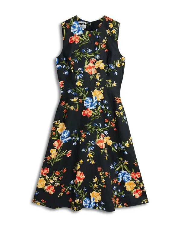 HOBBS LONDON Floral Linen Midi Dress