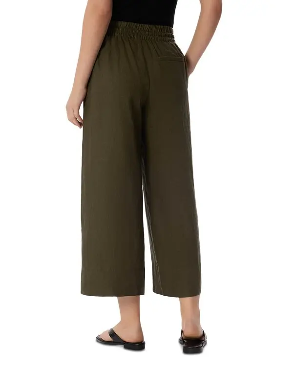 Whistles Elasticated Linen Cropped Trousers