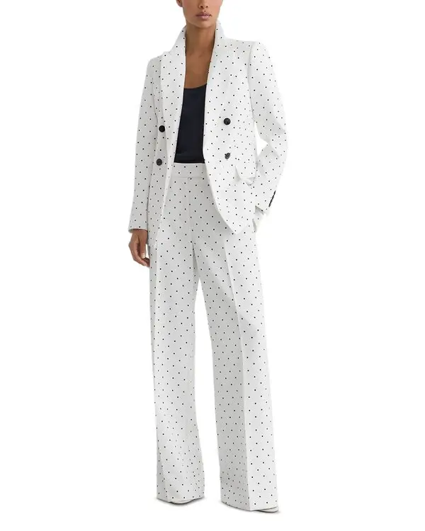 REISS Double Breasted Polka Dot Suit Jacket