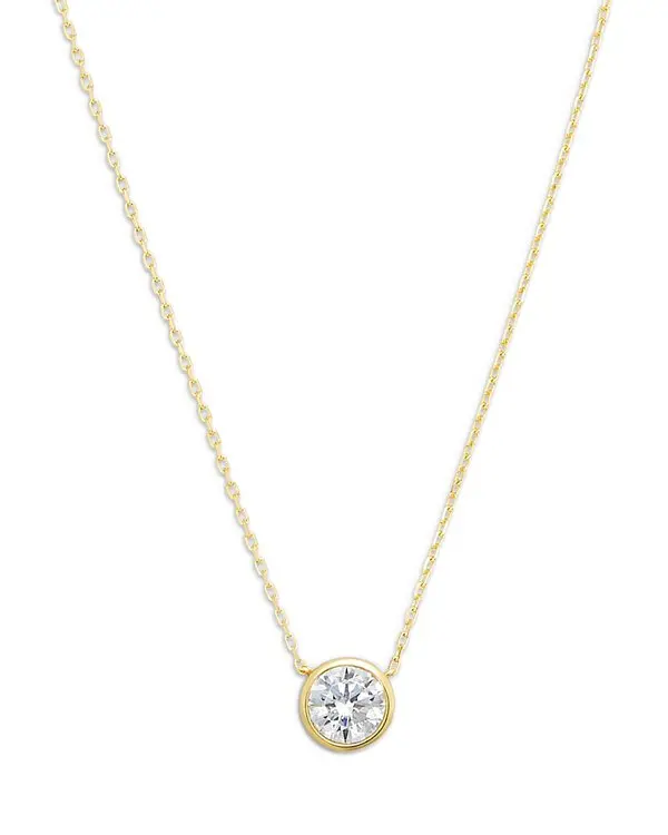 Aqua Bezel Pendant Necklace - No Color