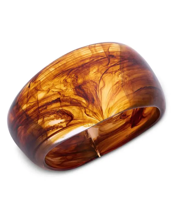 Aqua Resin Bangle Bracelet - Brown