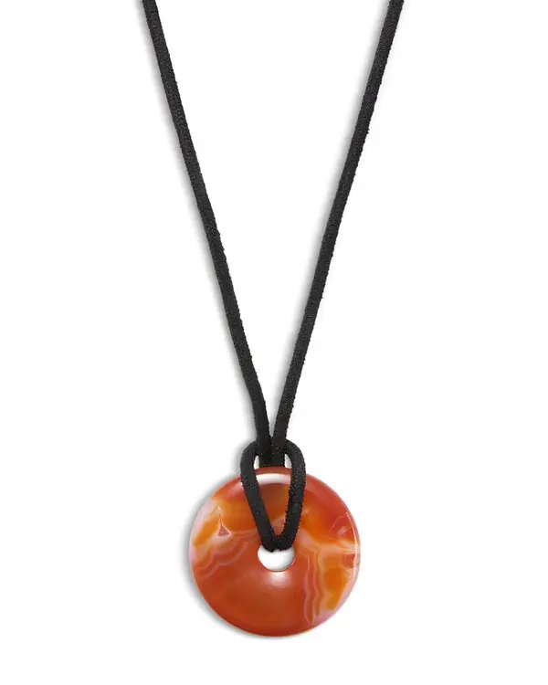 Aqua Cord Pendant Necklace - Black