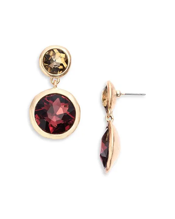 Aqua Dangle Earrings - Gold