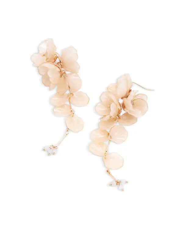 Aqua Flower Dangle Earrings