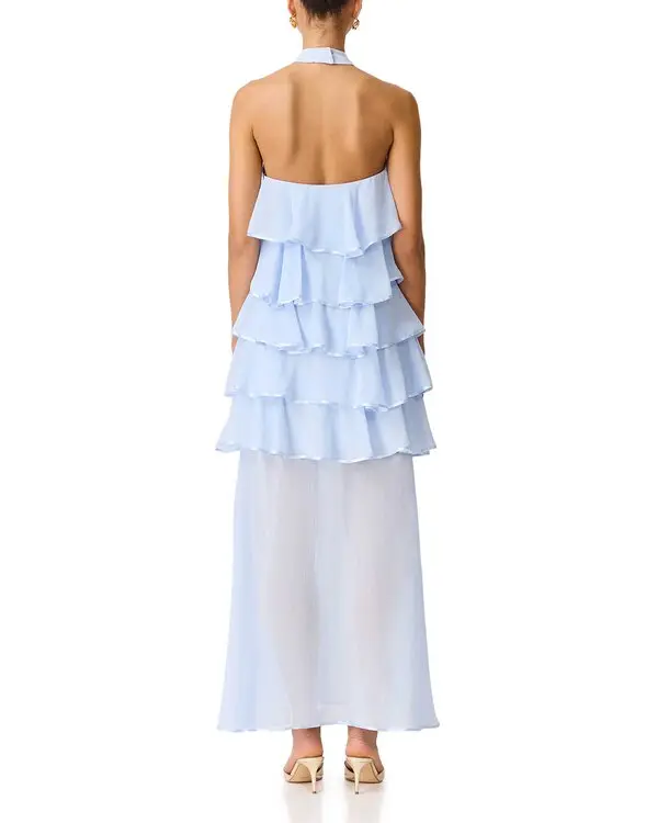 ELLIATT Elaine Halter Maxi Dress With Ruffled Layers