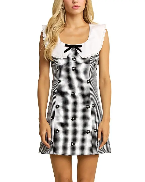 ELEVATOR DISCO Gingham Mini Dress - Black