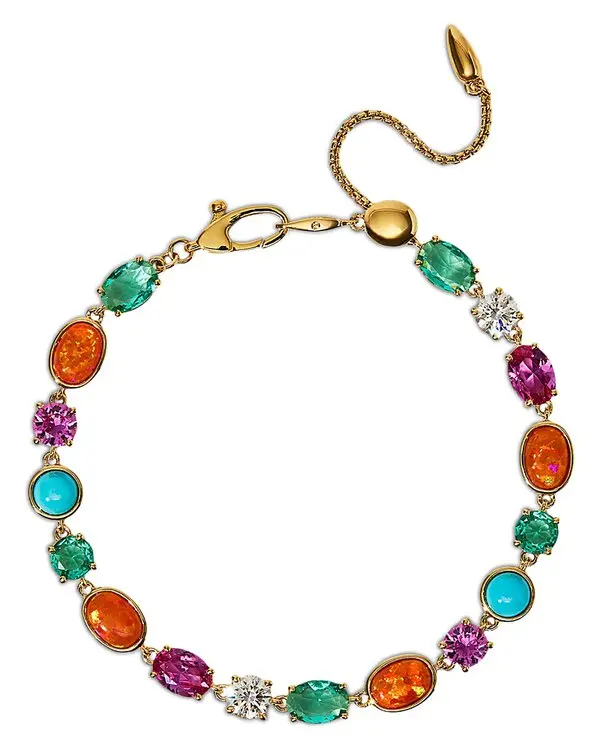 Nadri Multi Stone Slider Bracelet - Gold