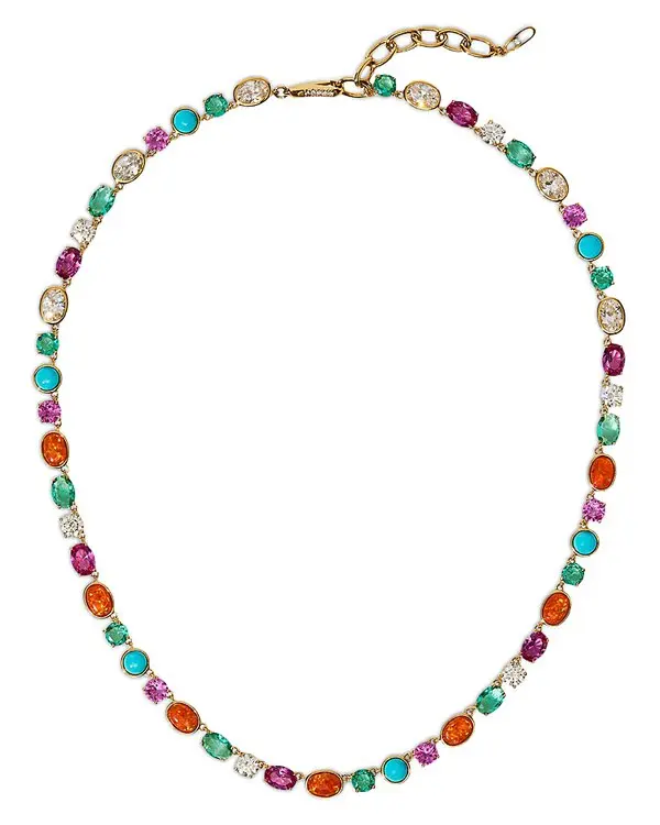 Nadri Multi Stone Collar Necklace - Gold
