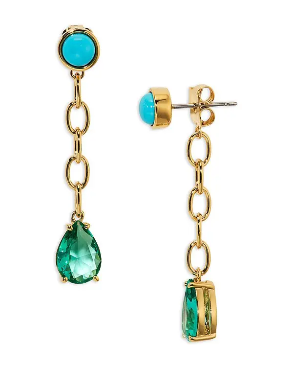 Nadri Frieda Multi Stone Drop Earrings - Gold