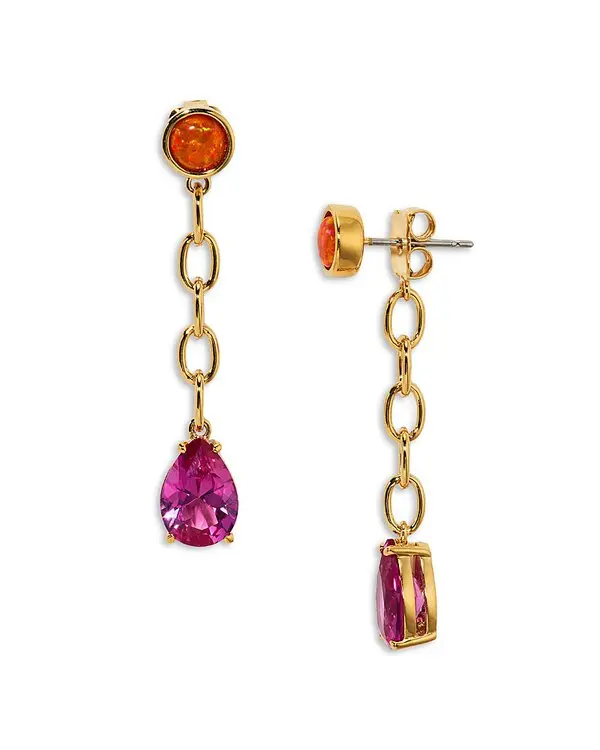 Nadri Frieda Multi Stone Drop Earrings - Gold