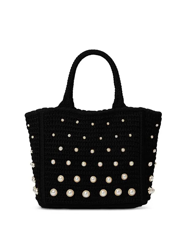 Sandro Eulalia Crochet Tote - Black