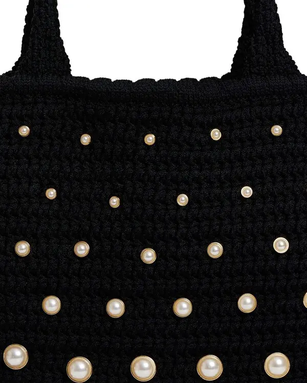 Sandro Eulalia Crochet Tote - Black