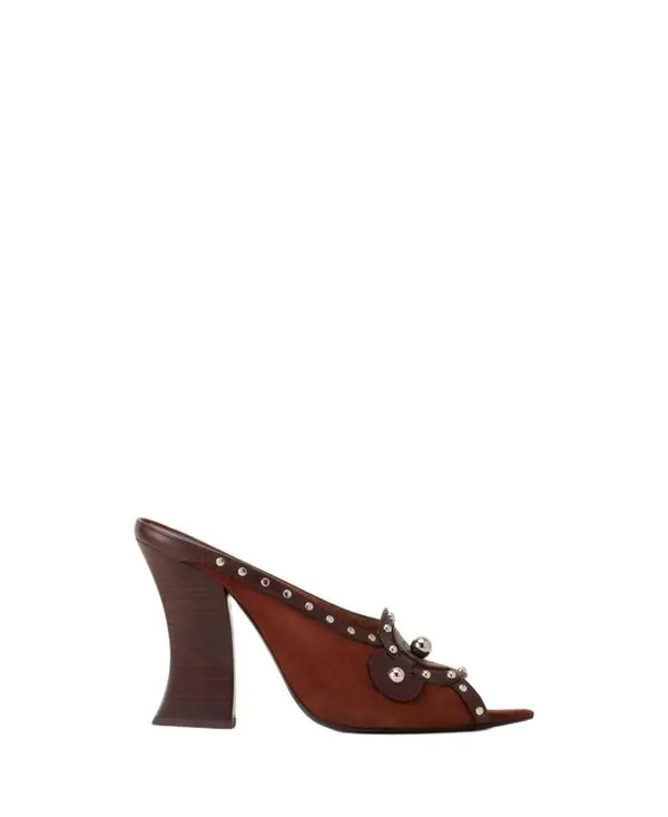 LANVIN Eclipse Arch Heeled Mule - Chestnut