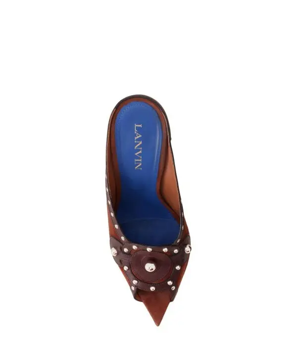 LANVIN Eclipse Arch Heeled Mule - Chestnut