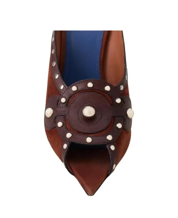 LANVIN Eclipse Arch Heeled Mule - Chestnut