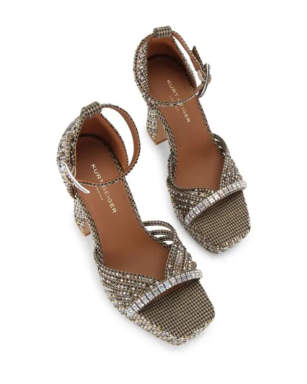 Kurt Geiger Embellished Platform Sandals - Open Beige