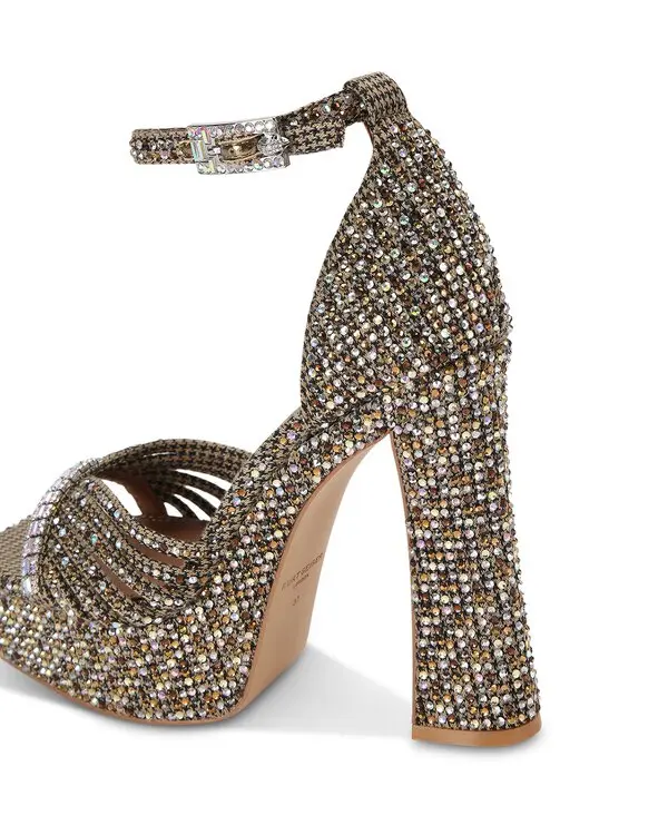 Kurt Geiger Embellished Platform Sandals - Open Beige