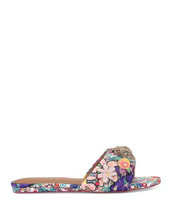 Kurt Geiger Kensington Embellished Flat Sandals - Open White