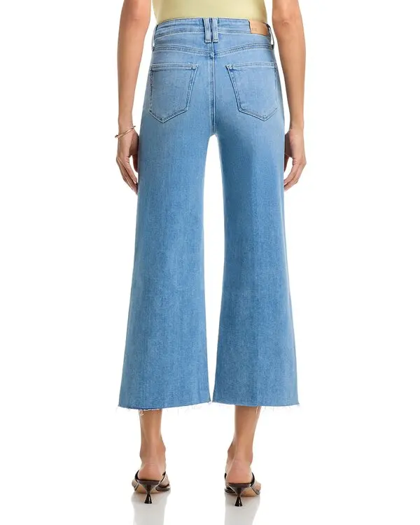 Paige Anessa High Rise Raw Hem Wide Leg Jeans - Vail