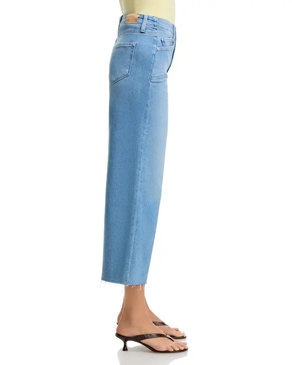 Paige Anessa High Rise Raw Hem Wide Leg Jeans - Vail