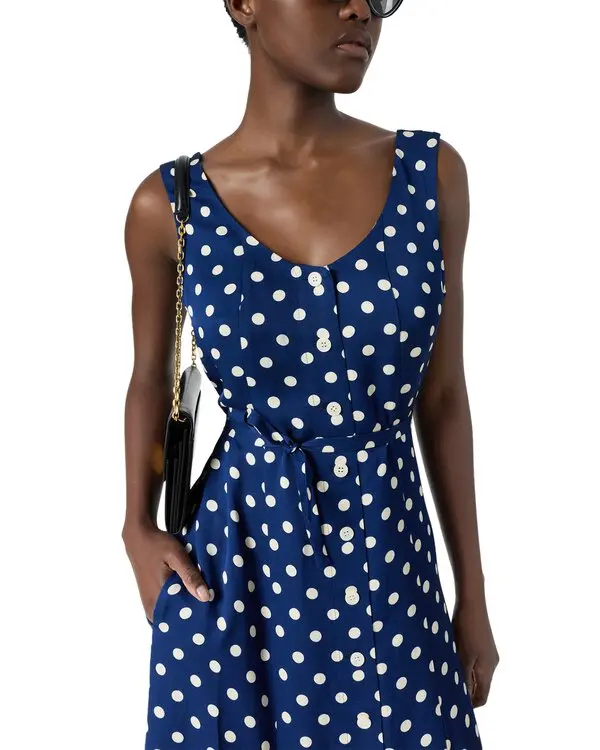 Gerard Darel Polka Dot Midi Dress