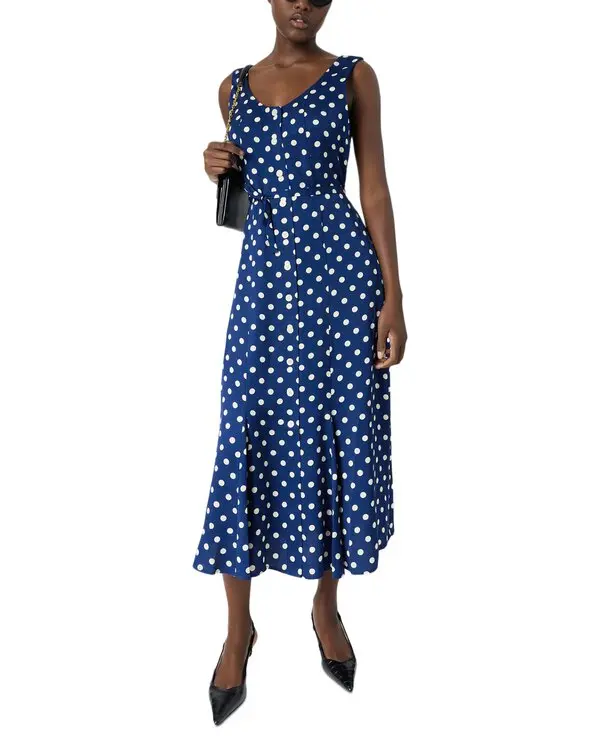 Gerard Darel Polka Dot Midi Dress