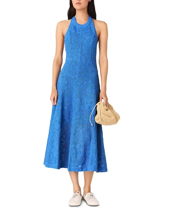 Maje Raros Guipure Lace Halterneck Dress