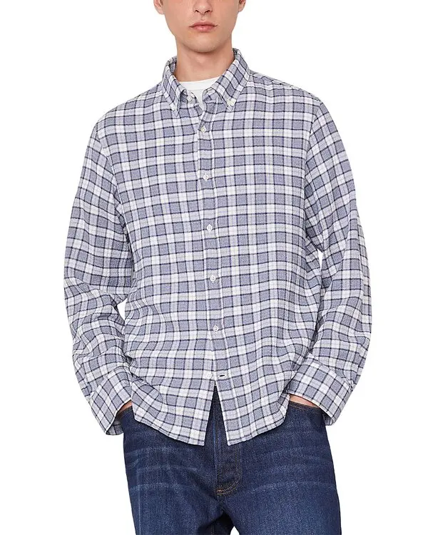 Officine Générale Arsene Waffled Checked Shirt