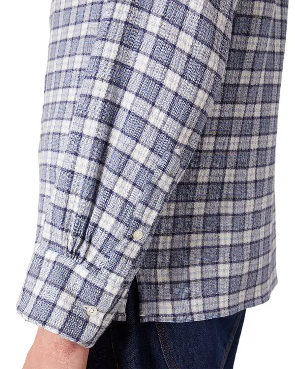 Officine Générale Arsene Waffled Checked Shirt