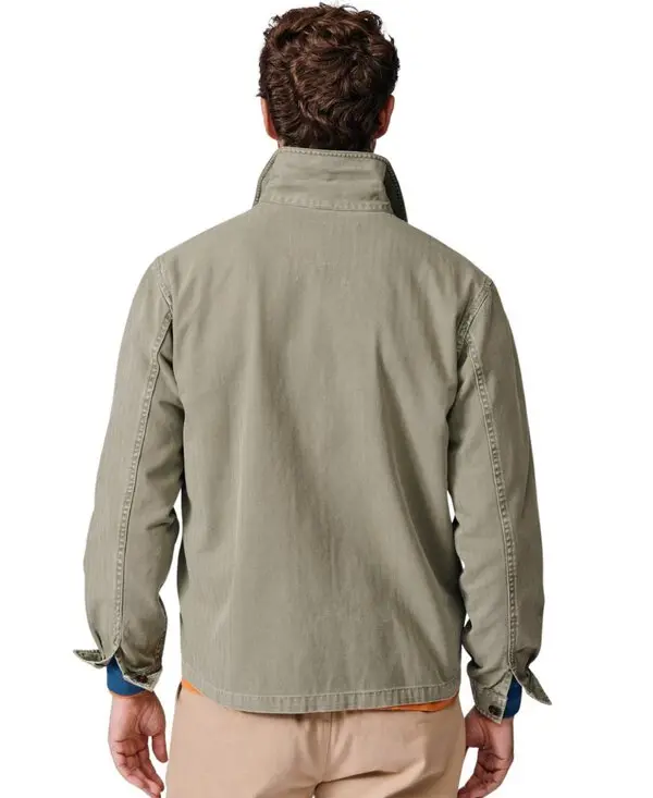 AUBIN Dowse Long Sleeve Relaxed Worker Jacket - Khaki