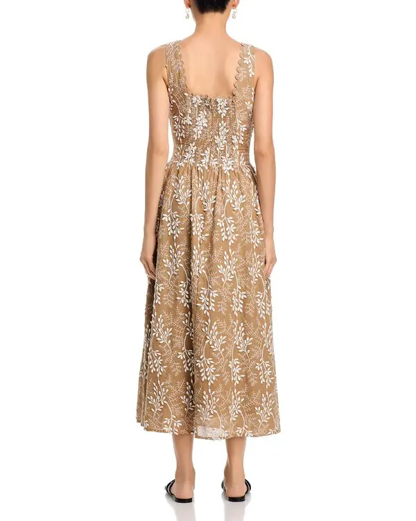 Moon River Square Neck Midi Dress