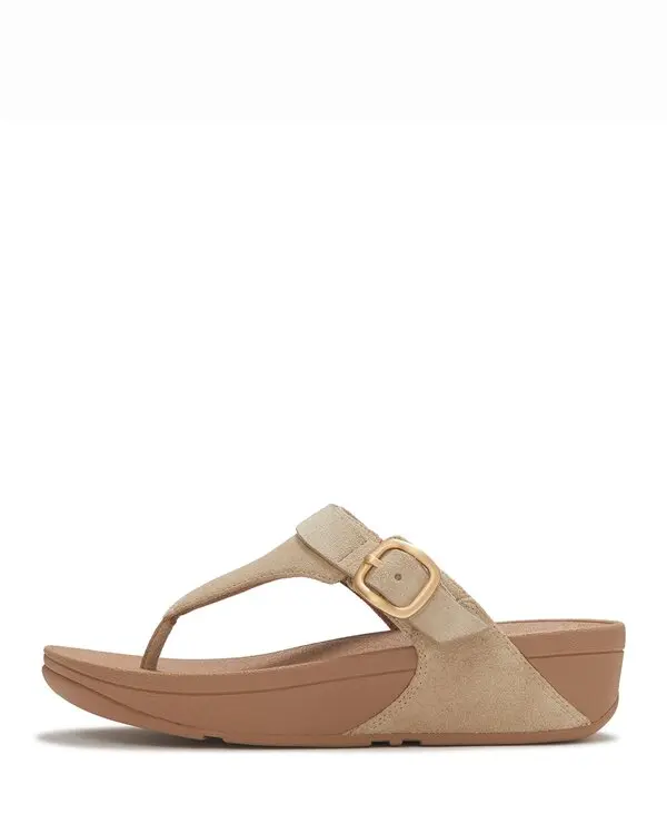 Fitflop Lulu Buckle Wedge Sandals - Cappuccino